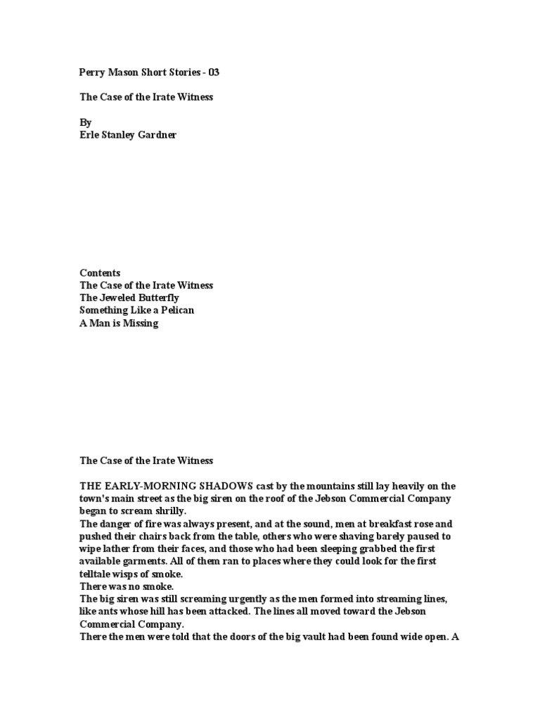 The Case of The Irate Witness | PDF | Nature