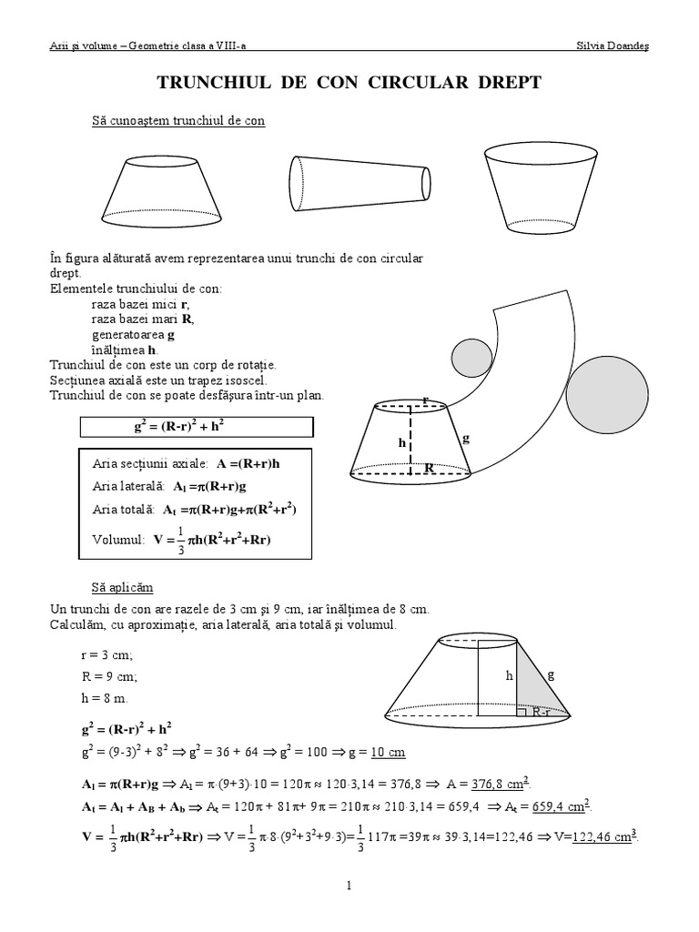 Formule Trunchi de Con | PDF
