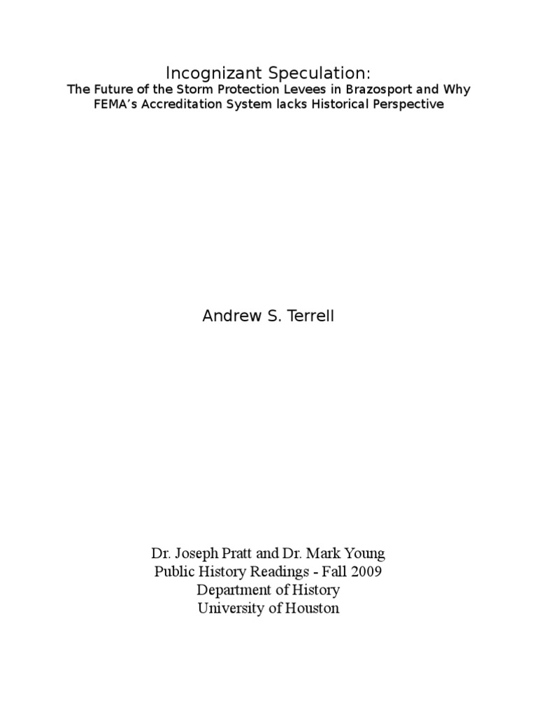 FEMA Vs The Velasco Drainage District On The Freeport Levee System ...