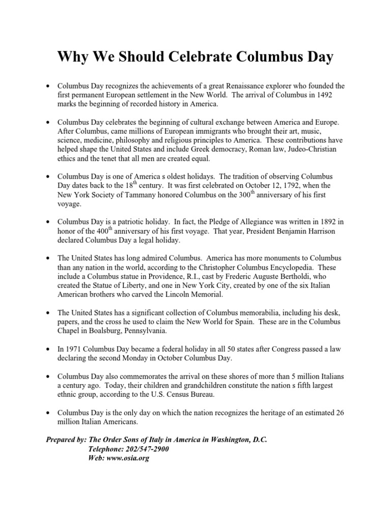 Celebrate Col Day | PDF