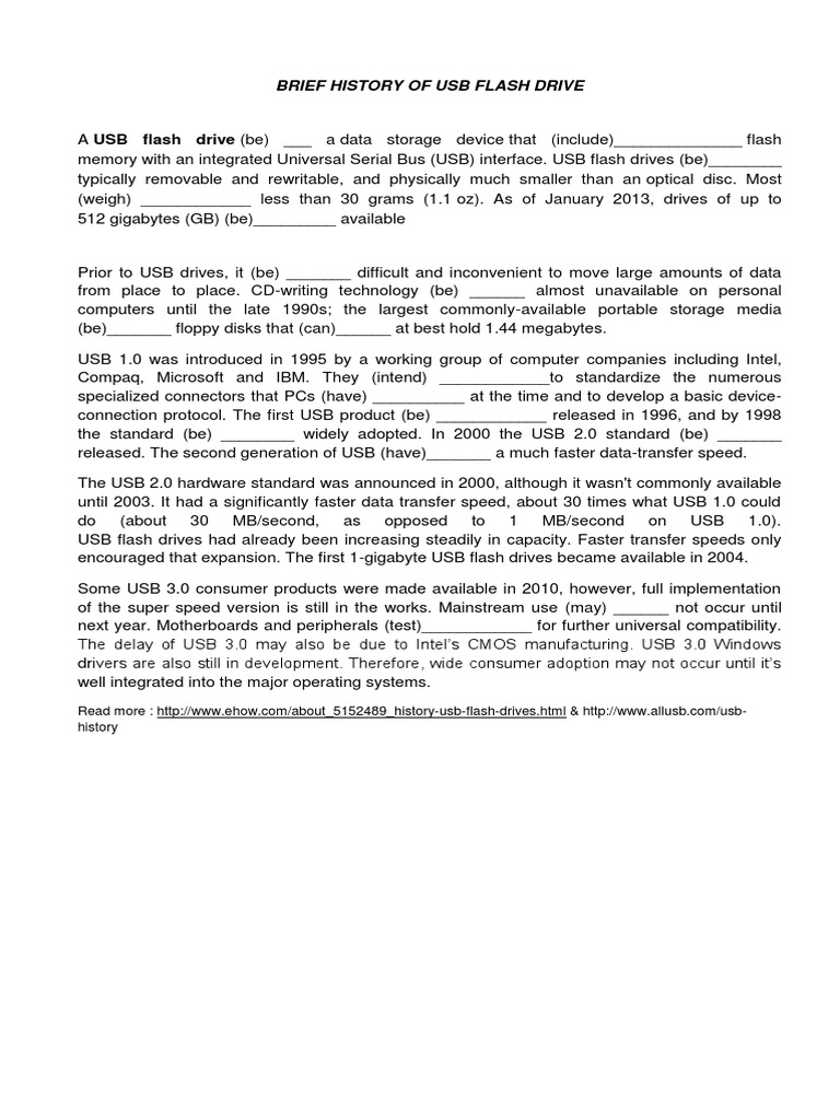 Brief History of Usb Flash Drive | Download Free PDF | Usb Flash Drive ...