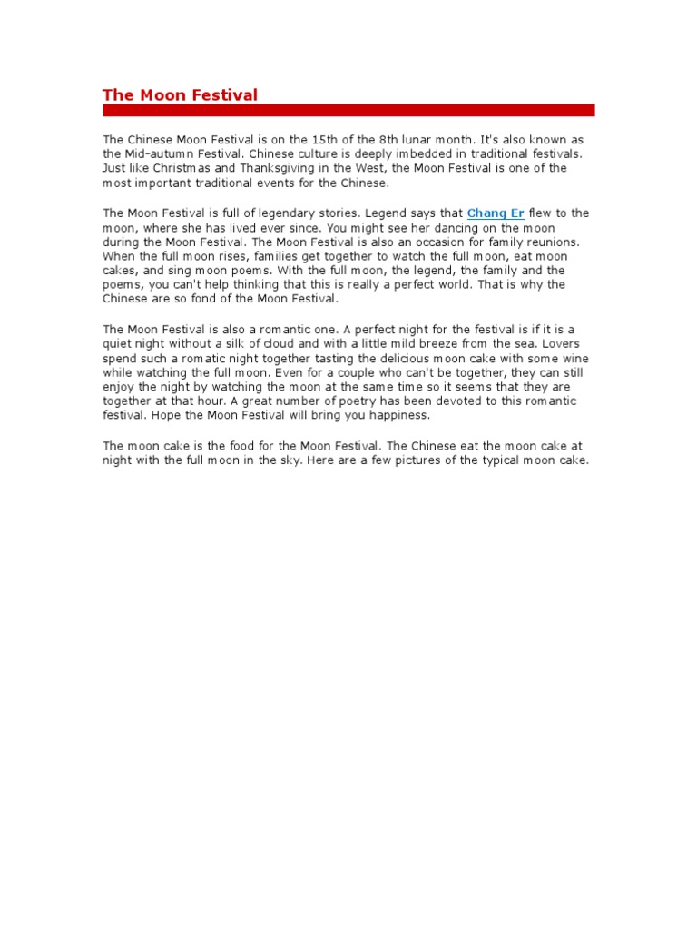 CULTURE-The Moon Festival | PDF
