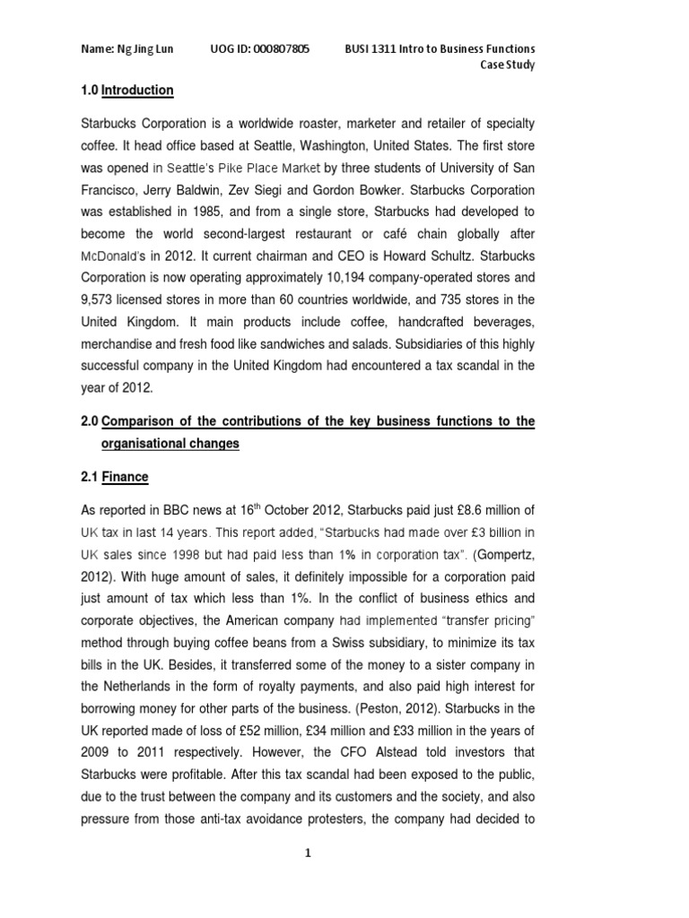 Starbucks Case Study | PDF | Starbucks | Coffee