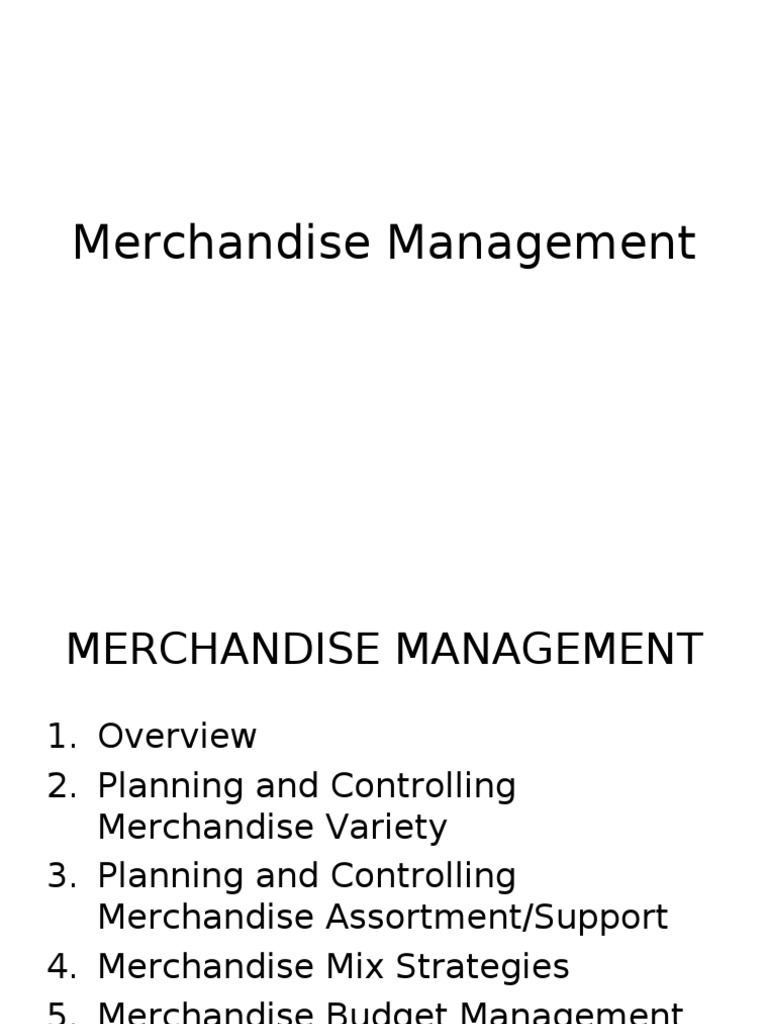 Merchandise Management | PDF | Retail | Merchandising