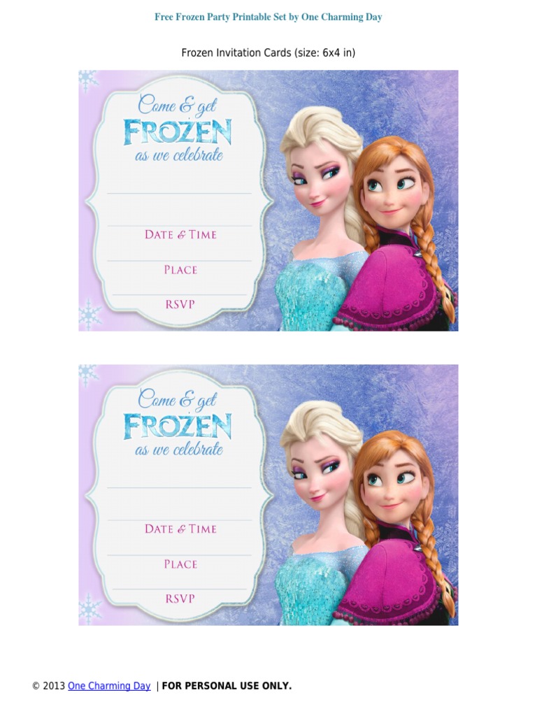 Free Frozen Party Printables Set | PDF