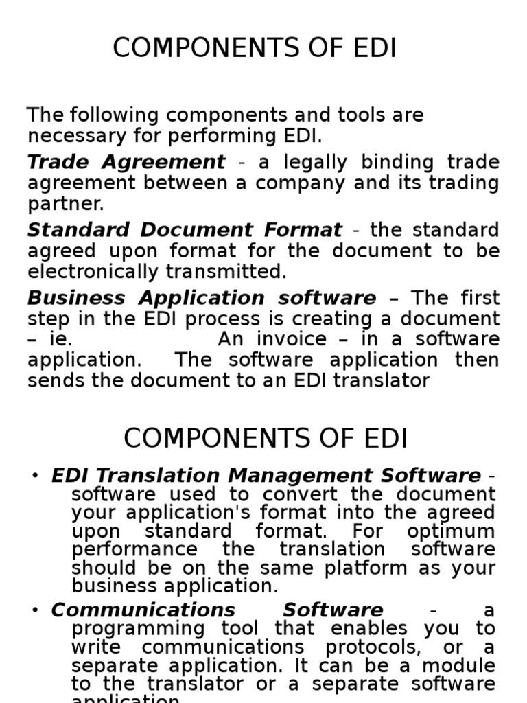 Components of Edi | PDF