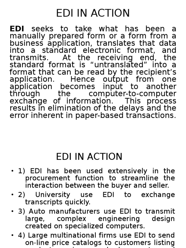 EDI in Action | PDF | Electronic Data Interchange | Receipt