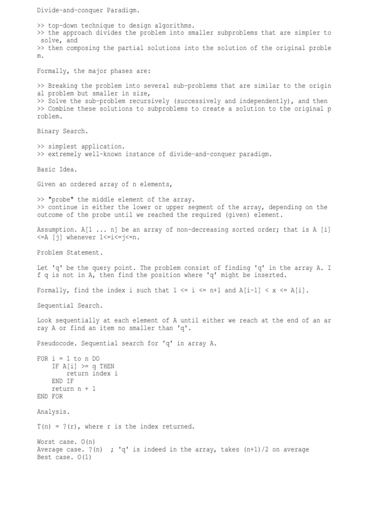 Binary Search Algorithm Pdf Array Data Structure Algorithms