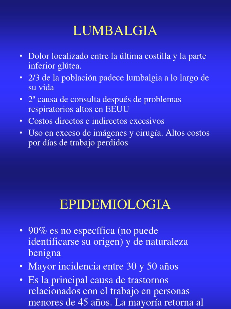 LUMBALGIA-power.ppt | Dolor lumbar | Dolor
