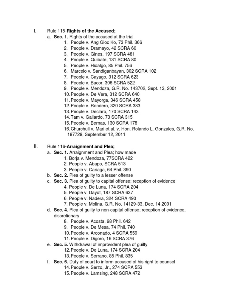 Rule 115-117: Rights and Procedures | PDF | Plea | Arraignment