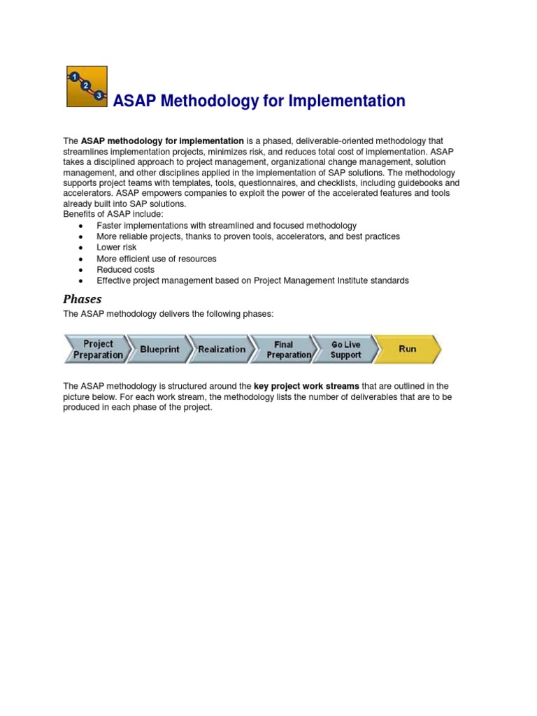 ASAP Methodology PDF | PDF