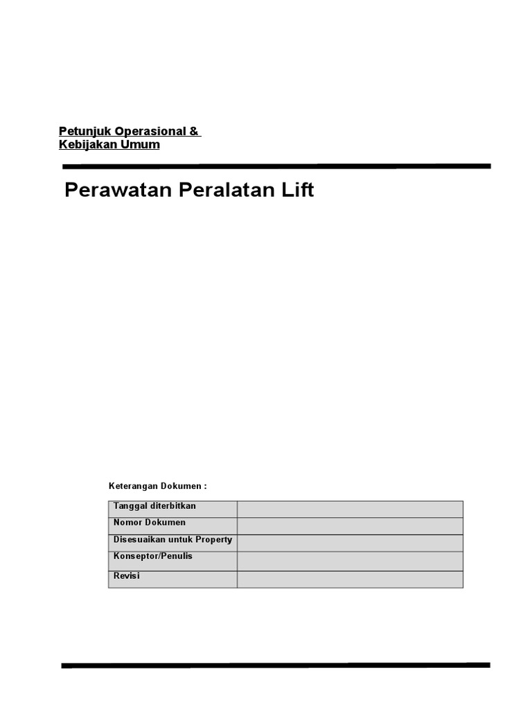 Panduan Perawatan Lift Rutin | PDF