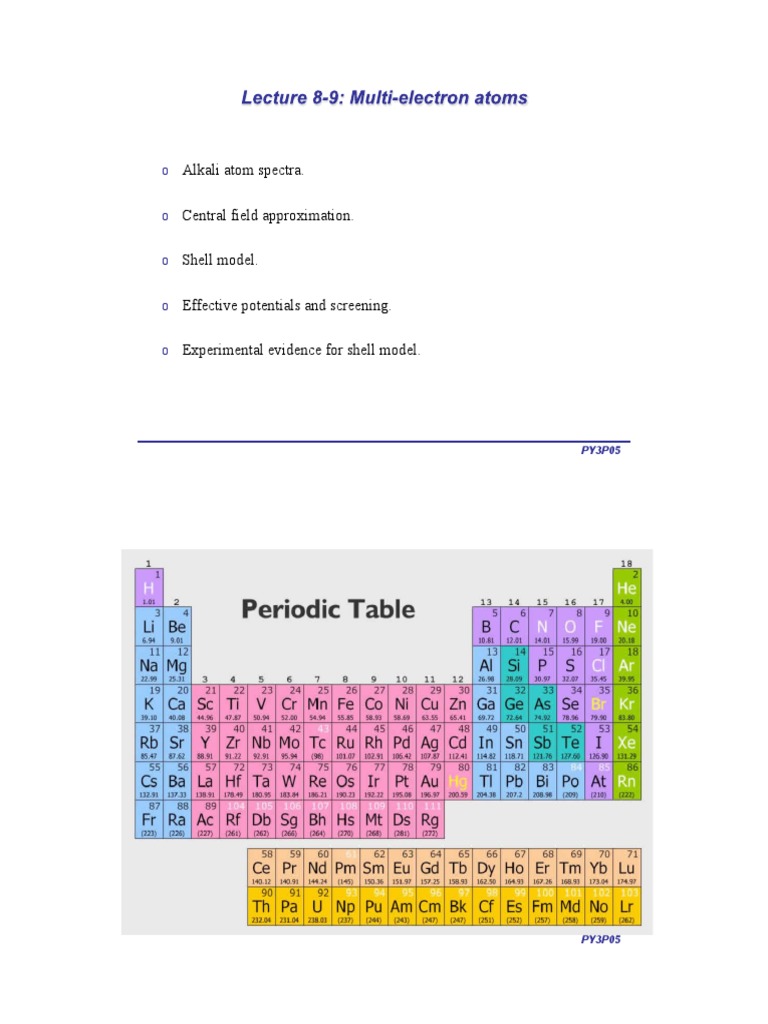 Lecture Notes On Quantum Mechanics Multi Electron Systems | PDF ...