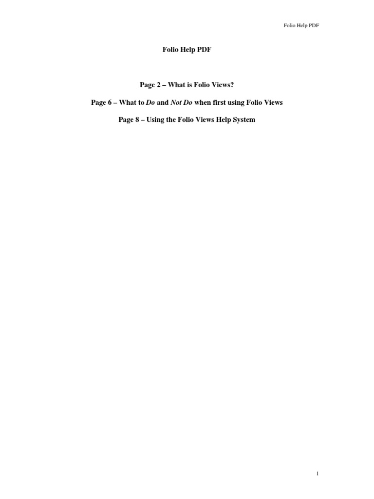 Folio Help PDF | PDF | Tab (Gui) | Portable Document Format