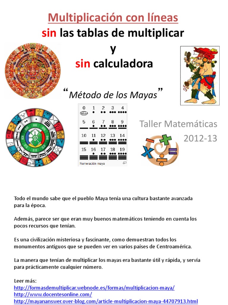 Multiplicacion Maya 2012-13 | PDF | Multiplicación | Civilización maya