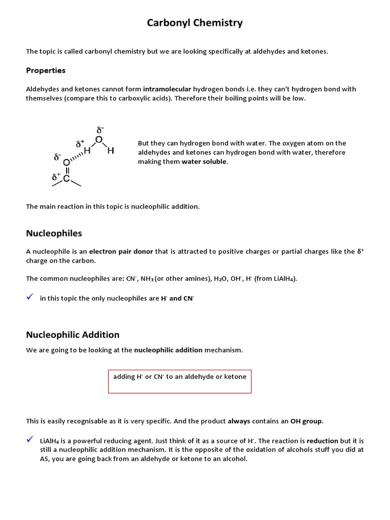 Nucleophilic Addition to Carbonyls | PDF | Aldehyde | Ketone