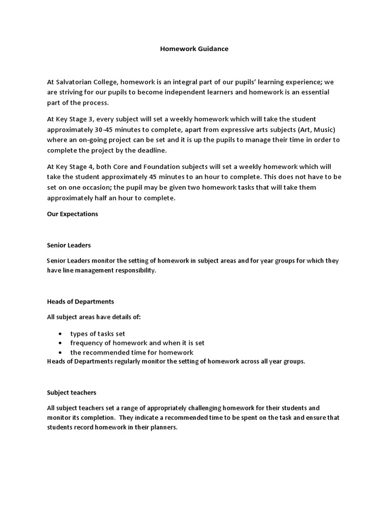 Homework Guidance | PDF | Homework | Tutor