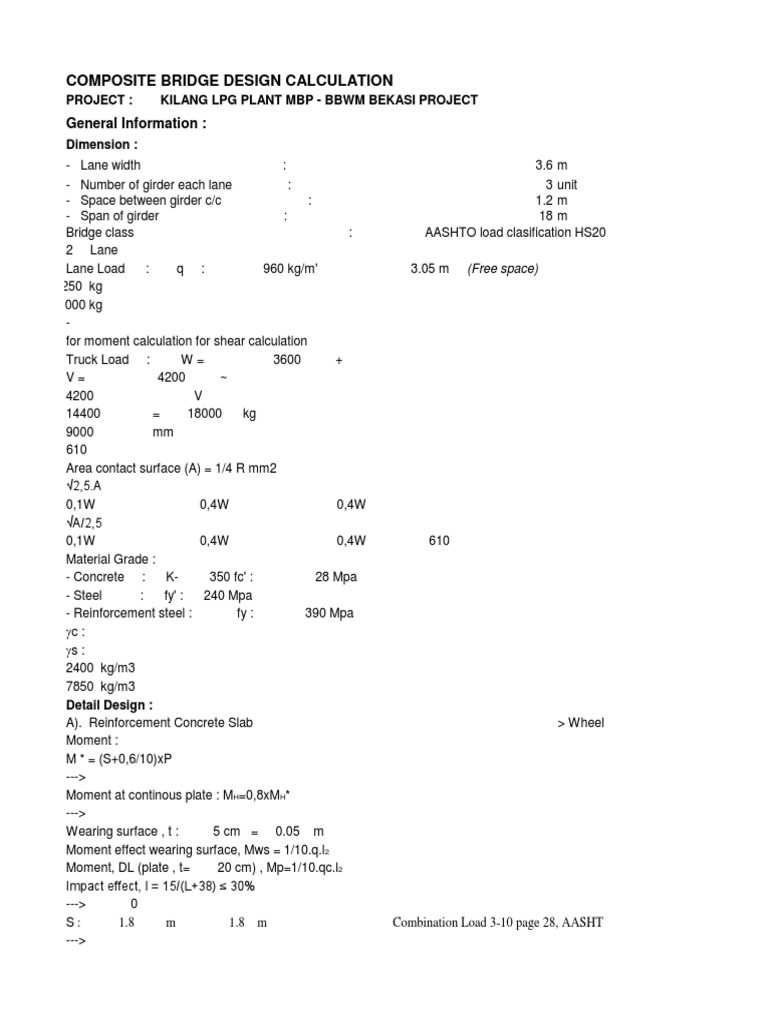 Composite Bridge Design Calculator | PDF | Mechanical Engineering ...