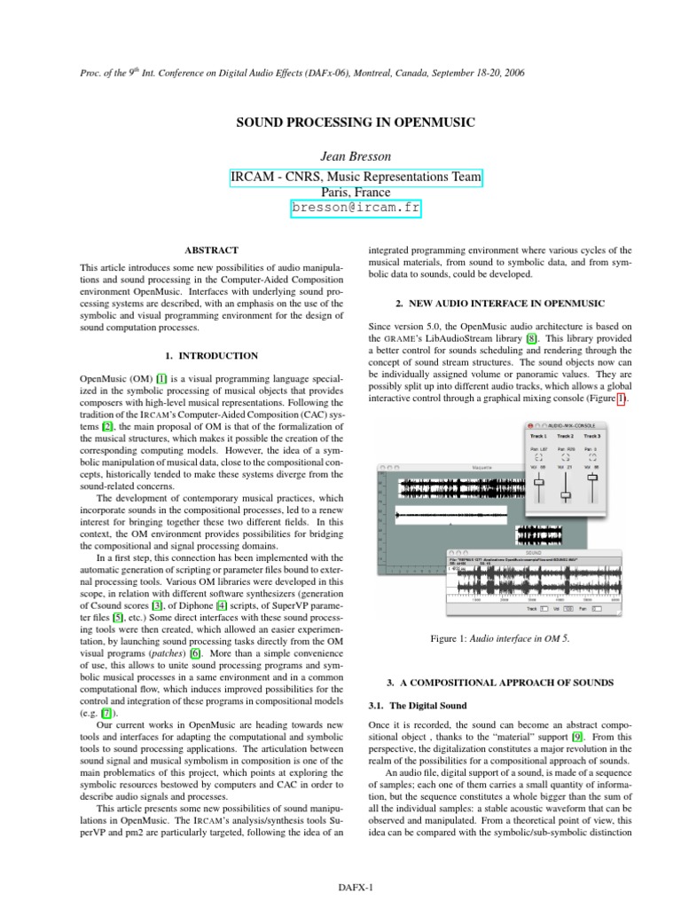 OM Sound Processing | PDF | Synthesizer | Computing