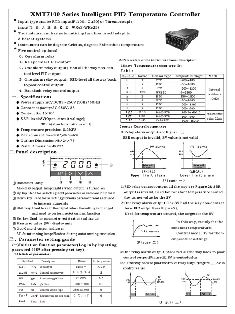 XMT7100 PID Temperature Controller | PDF