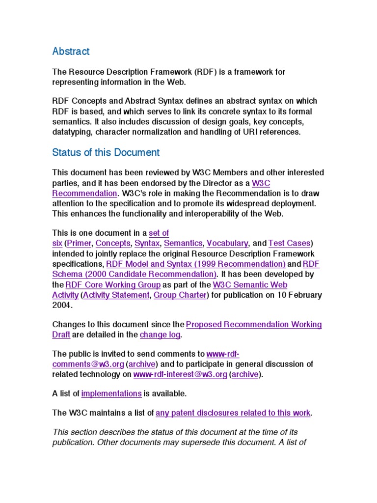 This Section Describes The Status of This Document at The Time of Its Publication. Other ...