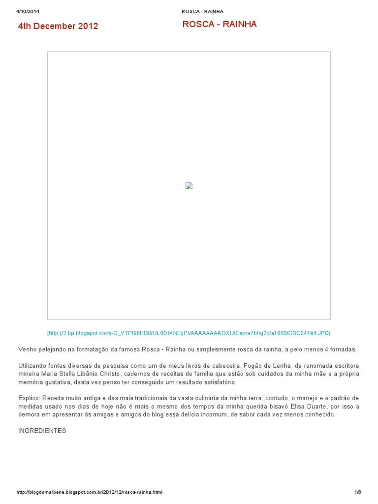 Rosca - Rainha PDF | PDF | Massa | Preparação de alimentos e bebidas