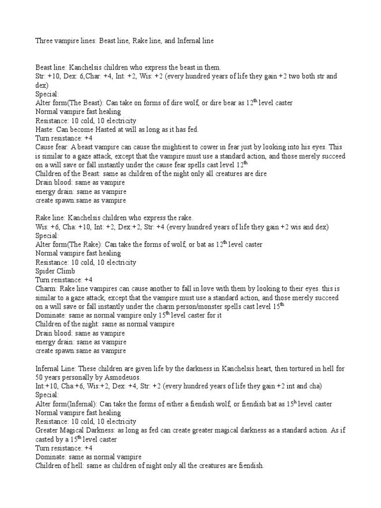 Vampire DND Lines | PDF | Vampires | Violence