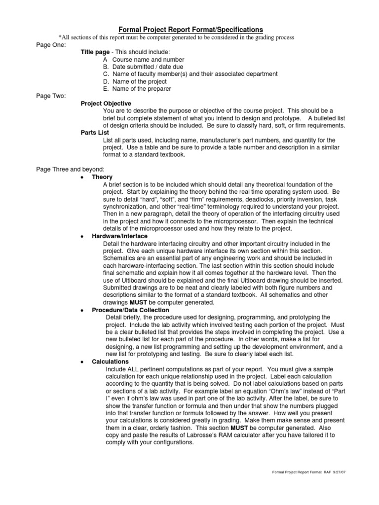 PROJECT - Formal Project Report Format PDF | PDF | Prototype | Real ...