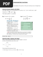 Trigonometry Notes Grade-11 | PDF | Sine | Trigonometric Functions