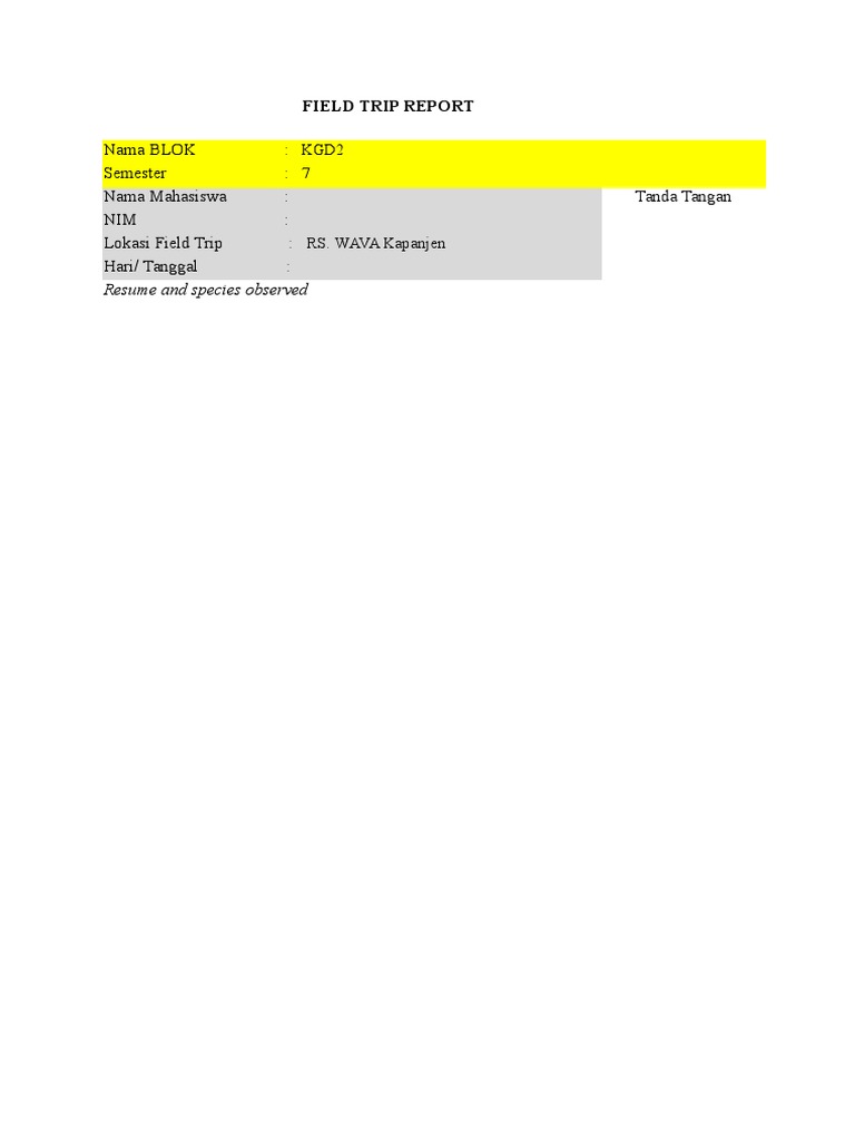 Field Trip Report | PDF