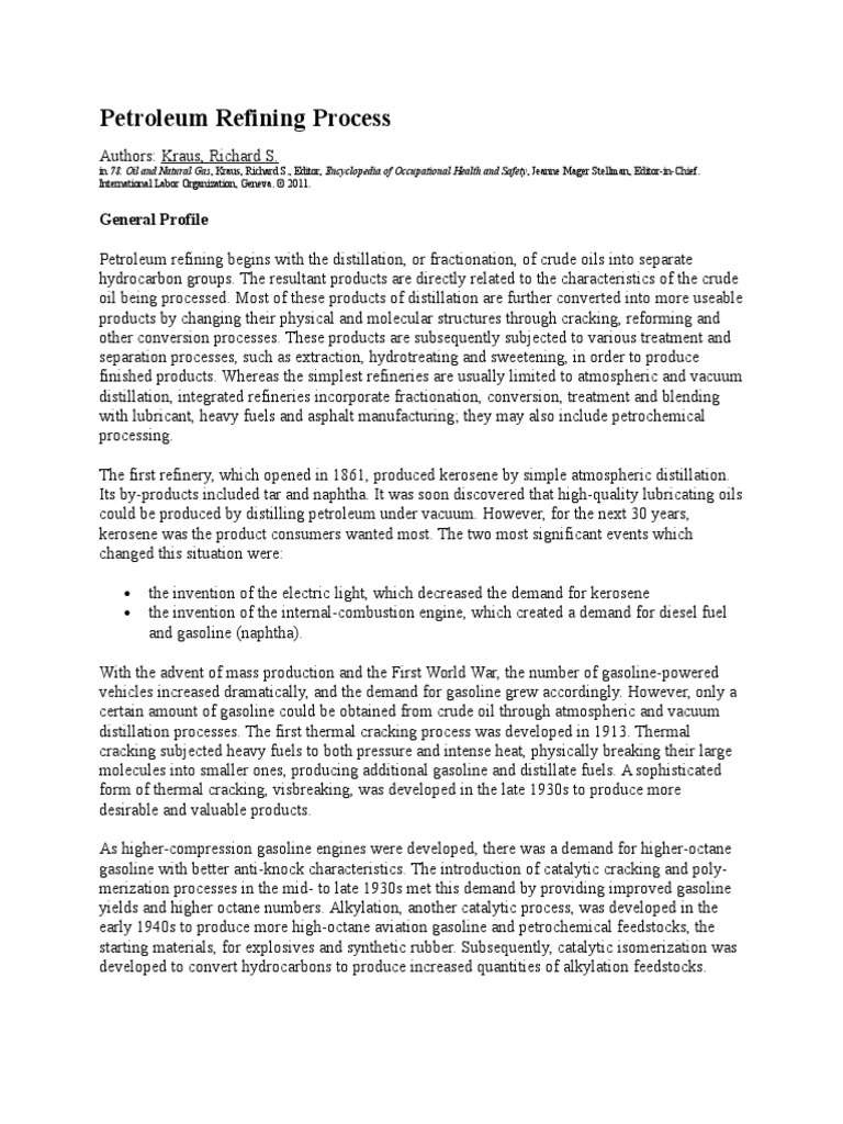 Petroleum Refining Process | PDF | Oil Refinery | Kerosene