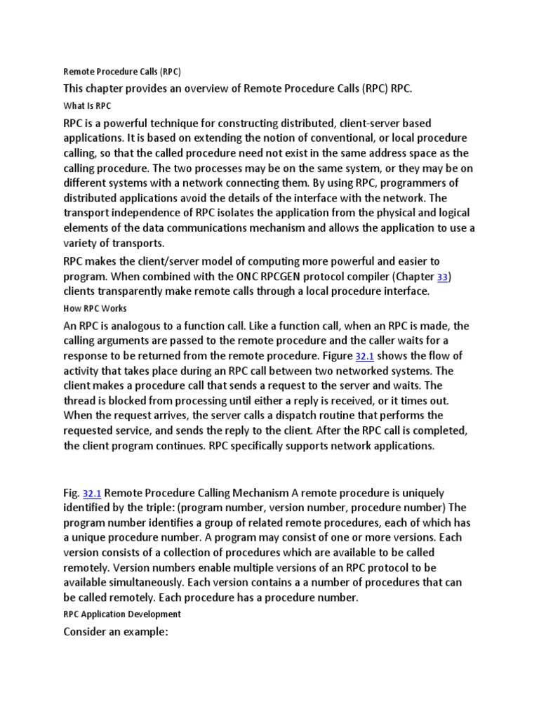 Remote Procedure Calls | PDF | Subroutine | Parameter (Computer Programming)