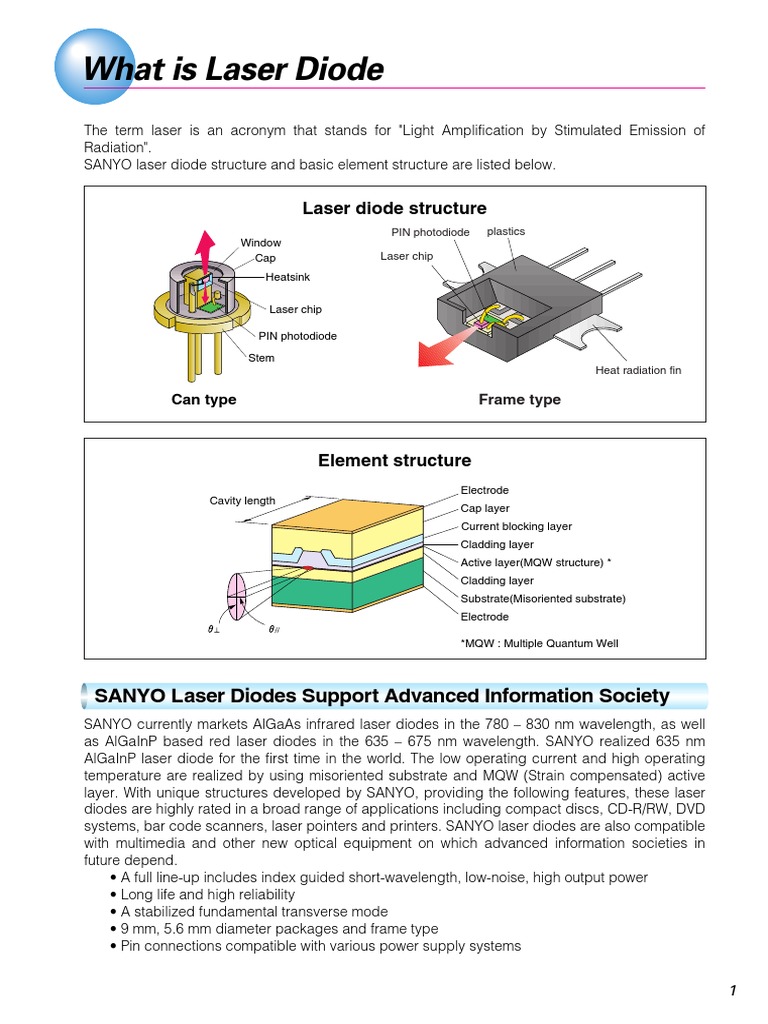 What Is Laser Diode Sanyo - Databook | PDF | Laser | Laser Diode