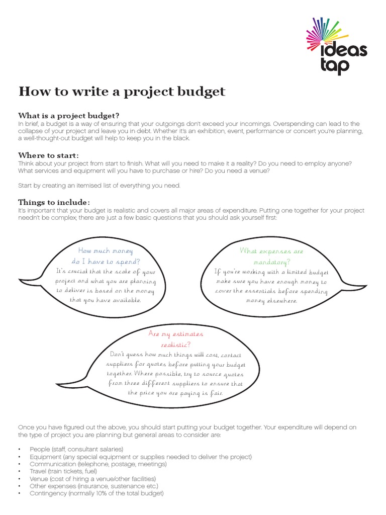 Creating A Project Budget | PDF | Budget | Budgets And Budgeting