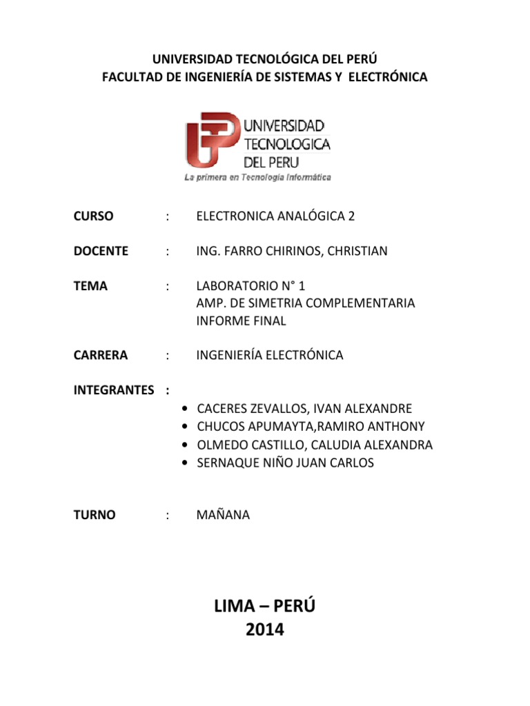 INFORME LAB-1-simetria Complementaria | PDF