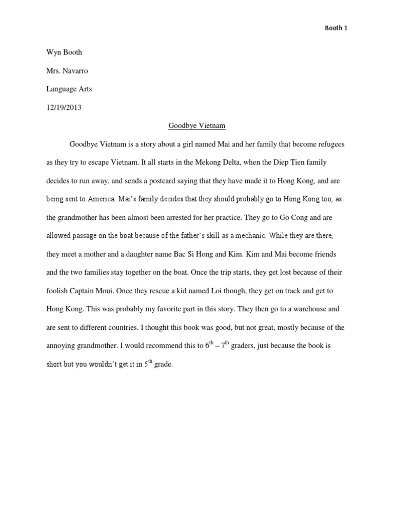 Goodbye Vietnam Review (Short) | PDF | General Fiction