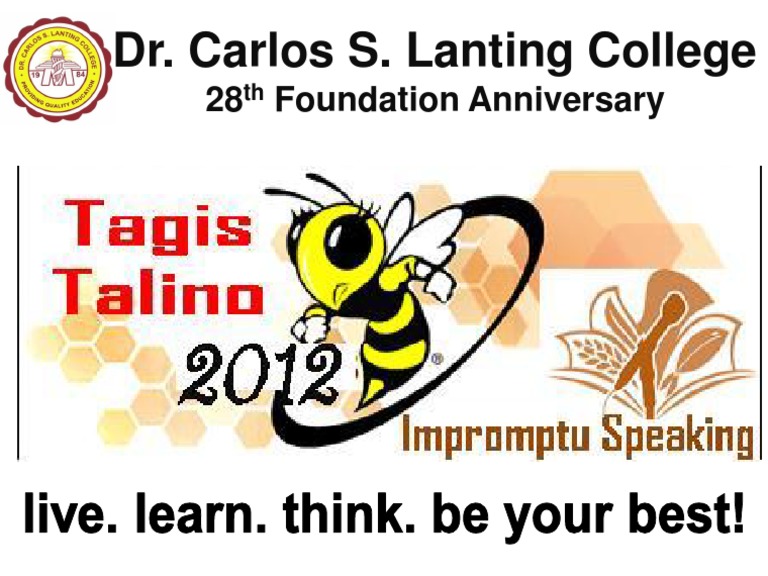 Dr. Carlos S. Lanting College: 28 Foundation Anniversary | PDF