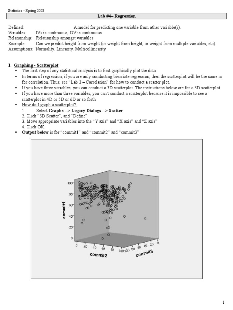 Lab 4 Regression | PDF | Linear Regression | Scatter Plot