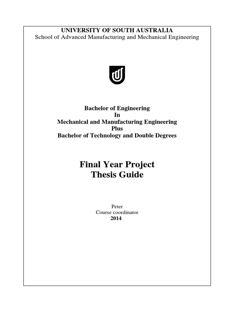 Final Year Project Thesis Guide: School of Advanced Manufacturing and ...