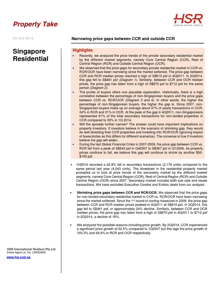 HSR Report - 3 Oct 2014 (Narrowing CCR Vs OCR-RCR Spread) | Download ...