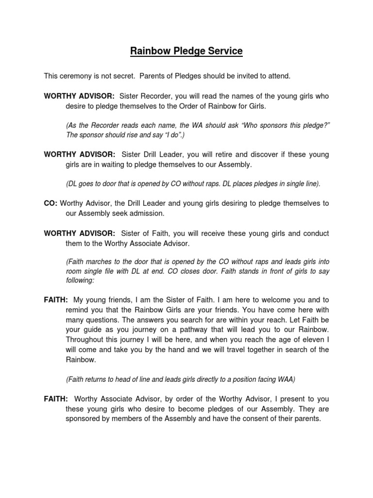 Ceremony - Pledge PDF | Download Free PDF | Love | Religious Belief And ...