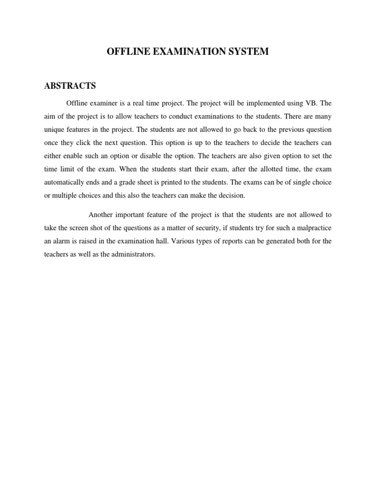 Offline Examination System | PDF | Standardized Tests | Windows 2000