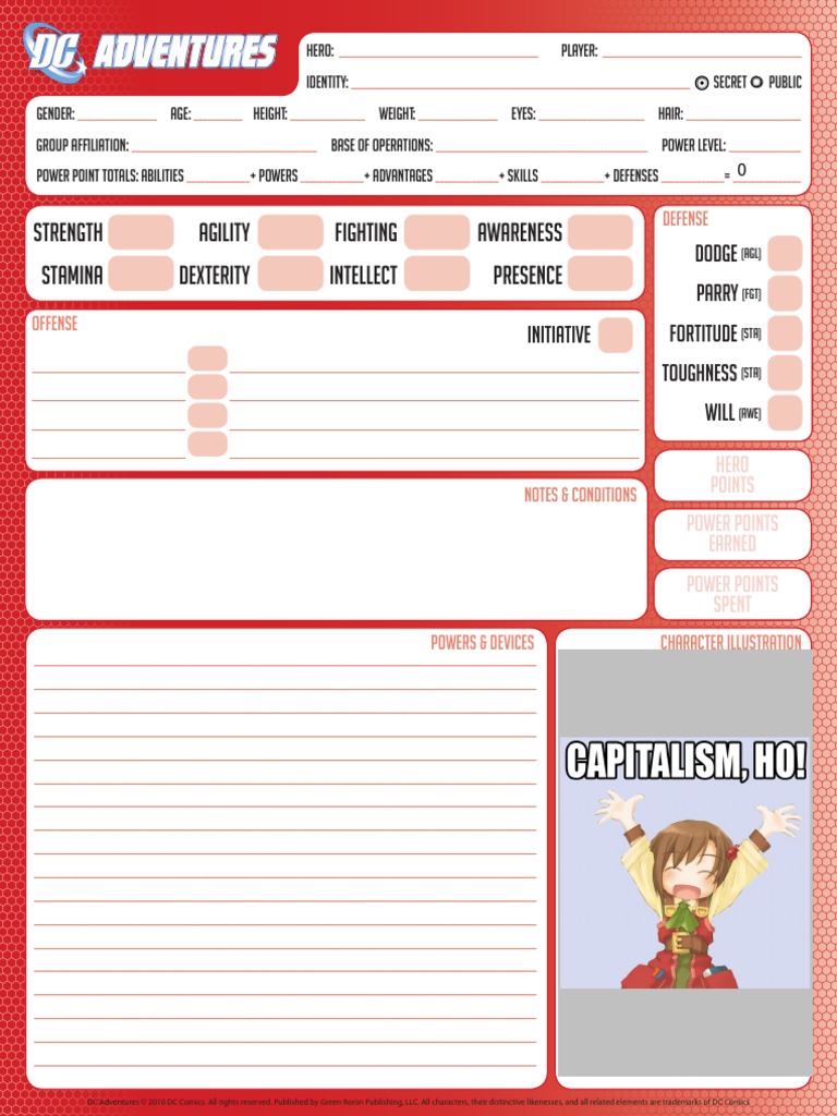 Strength Stamina Fighting Intellect Agility Dexterity Awareness ...