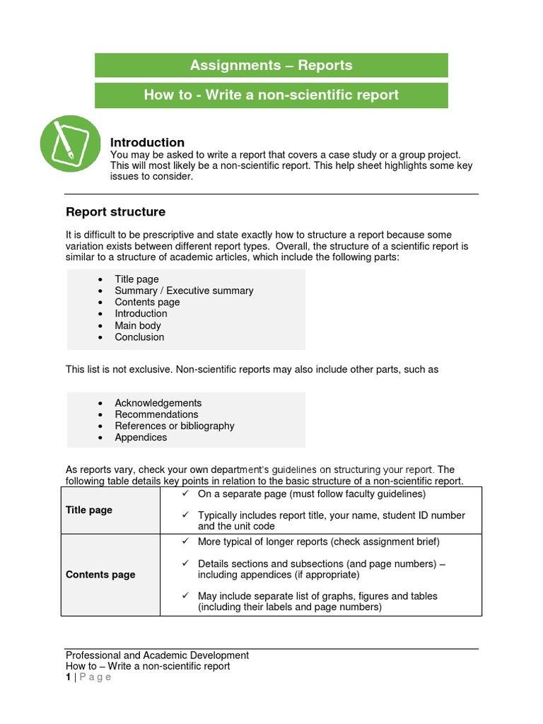 Non-Scientific Report Writing Guide | PDF | Bibliography | Communication