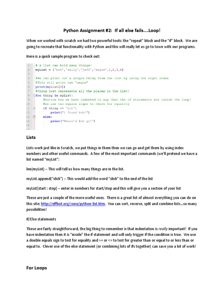 Python Assignment #2: If All Else Fails .Loop! | PDF | Interest ...