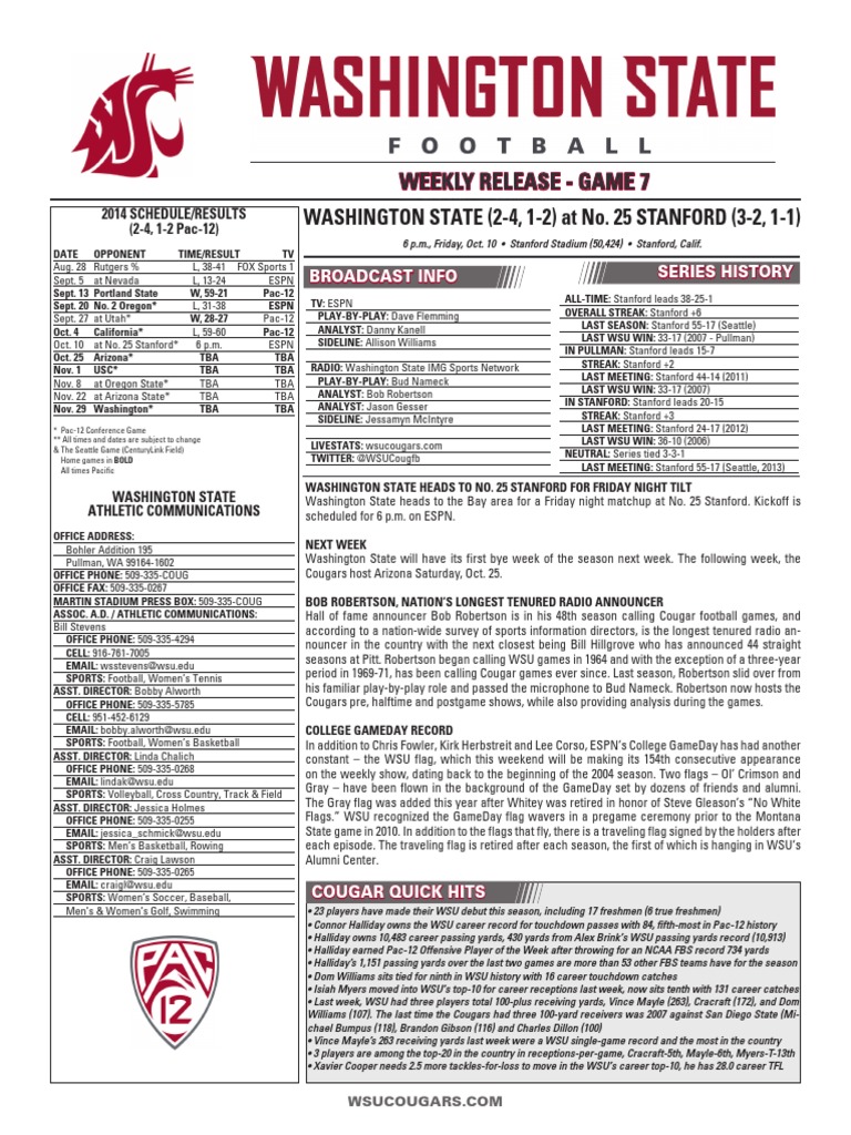 WSU Game Notes | PDF | Ncaa Division I Conferences | Ncaa Division I ...