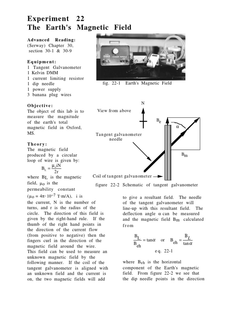 PHYS222 Earth Mag Field Project | PDF | Magnetic Field | Electromagnetism