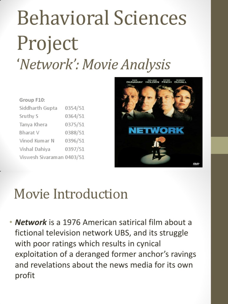 "Network Movie Character Analysis" | PDF | Psychological Concepts ...