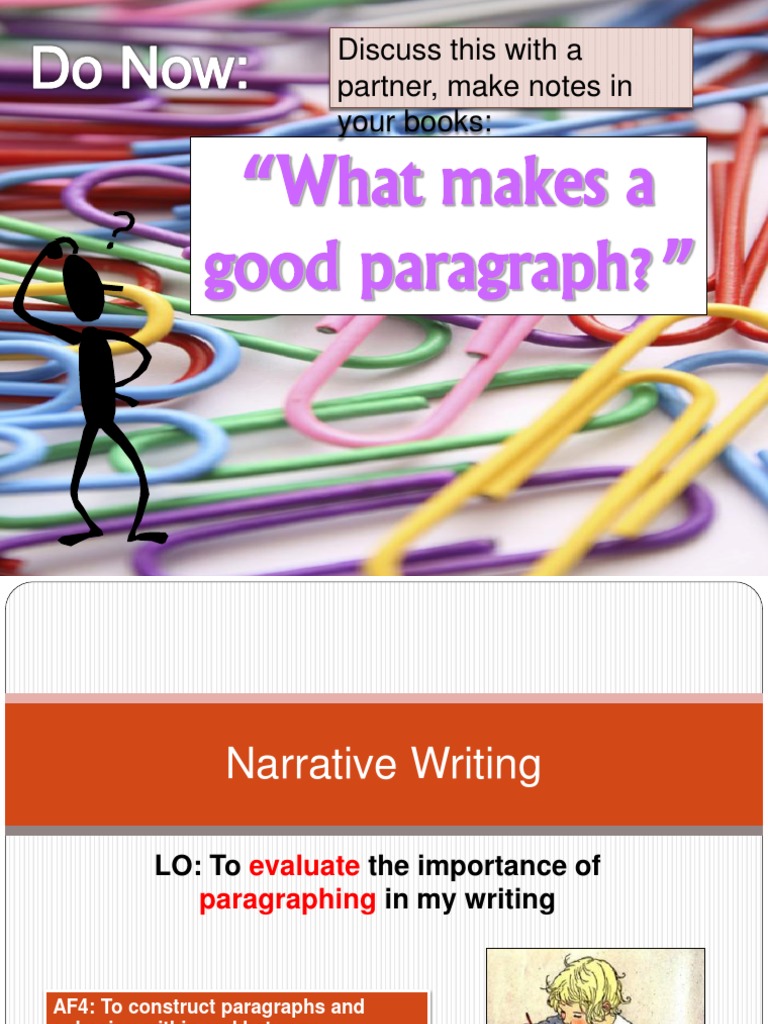 Lesson 3 Year 9 Narrative - Paragraphs | PDF | Paragraph | Narrative