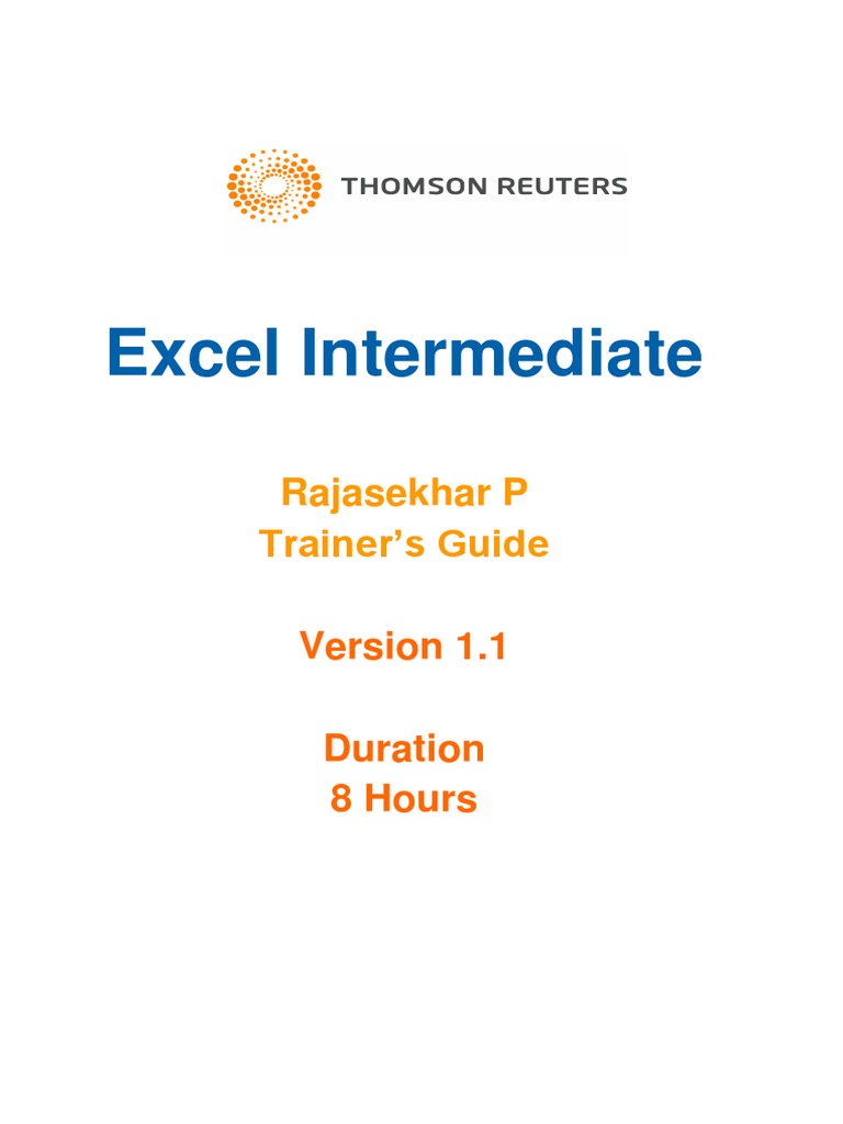 Excel Intermediate Trainer - Guide | PDF | Microsoft Excel | Letter Case